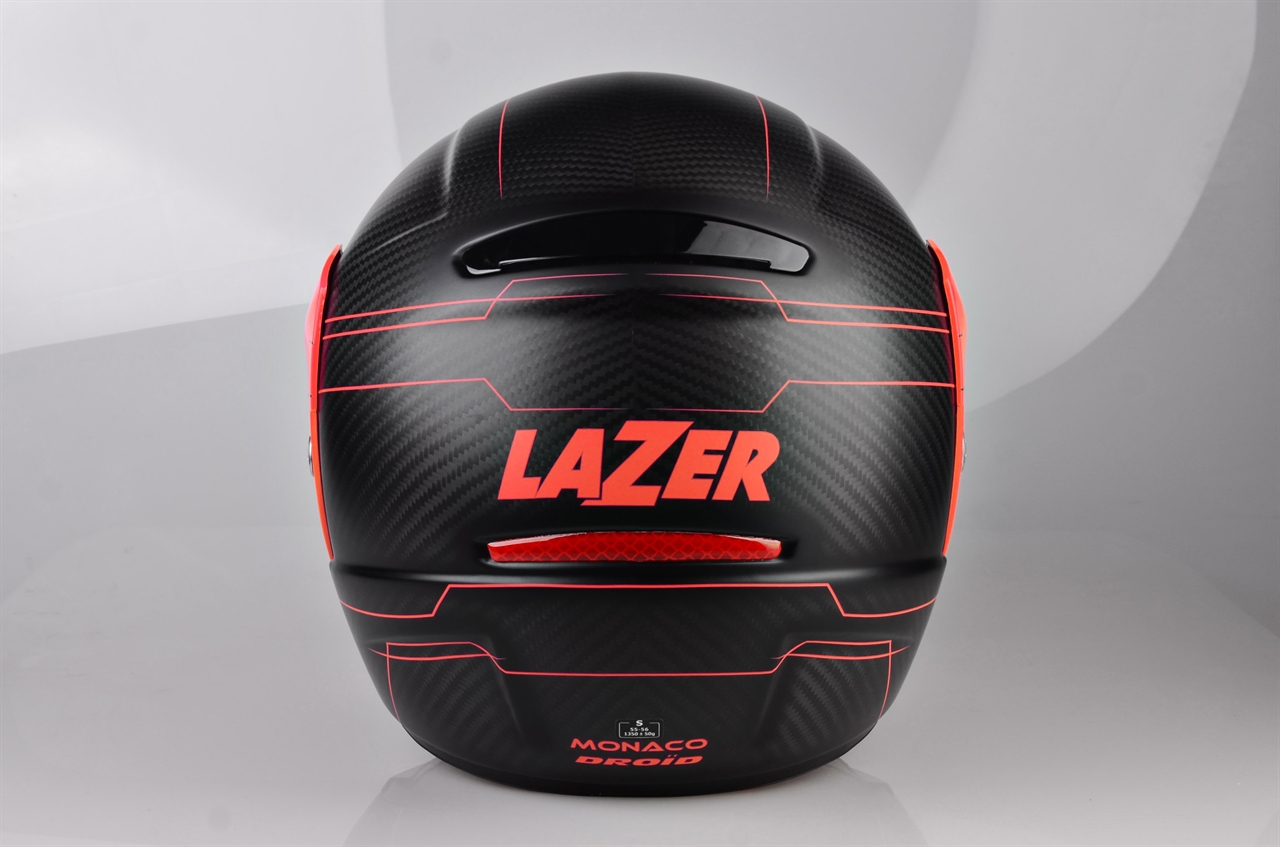 LAZER Monaco Evo Droid pravý karbon helma na moto motorku. SkotyMoto.cz